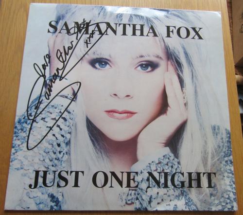 Autographed Music Photos - Samantha Fox - Just One Night Vinyl LP Album